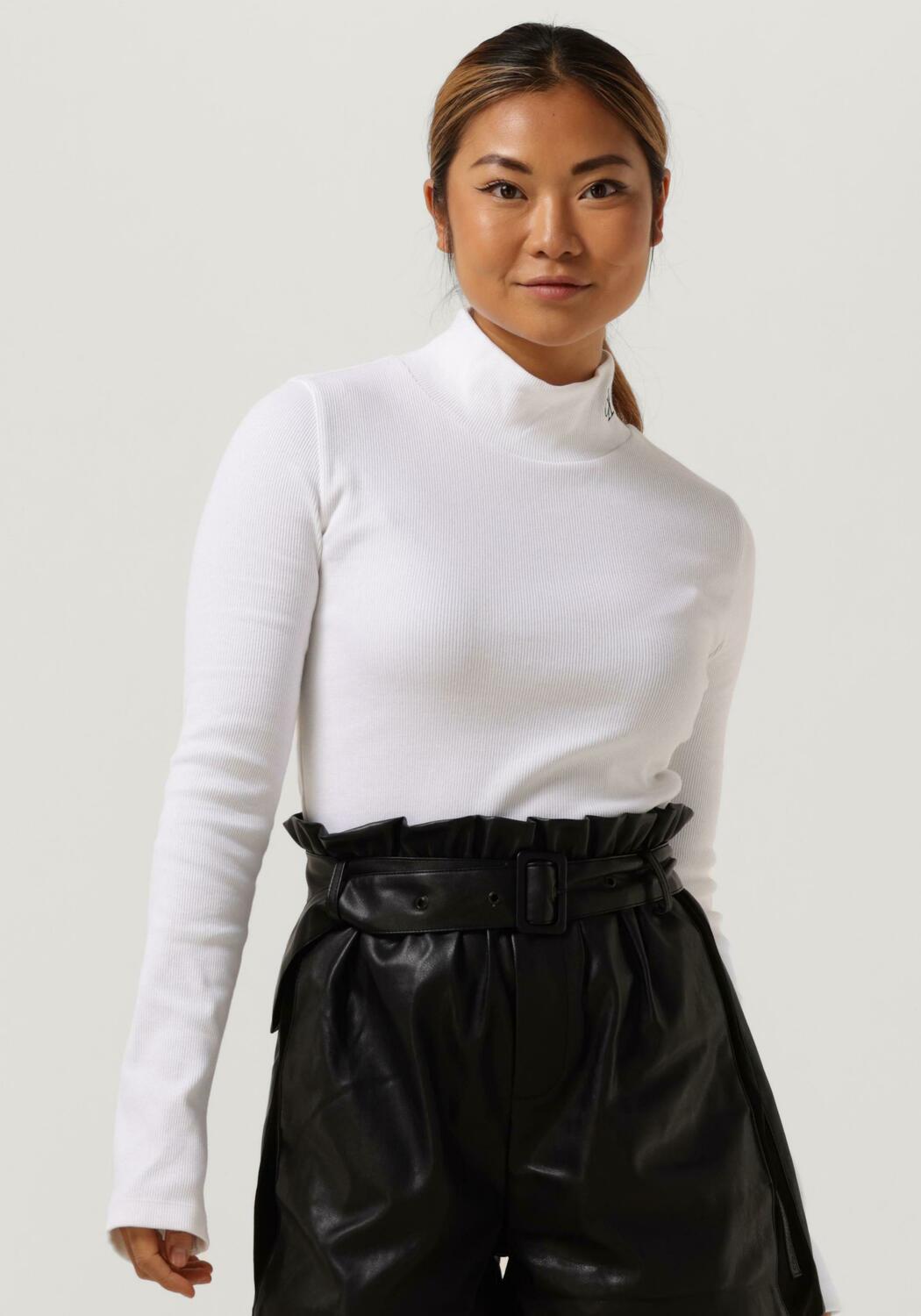 Witte CALVIN KLEIN Coltrui RIB MOCK NECK | Omoda