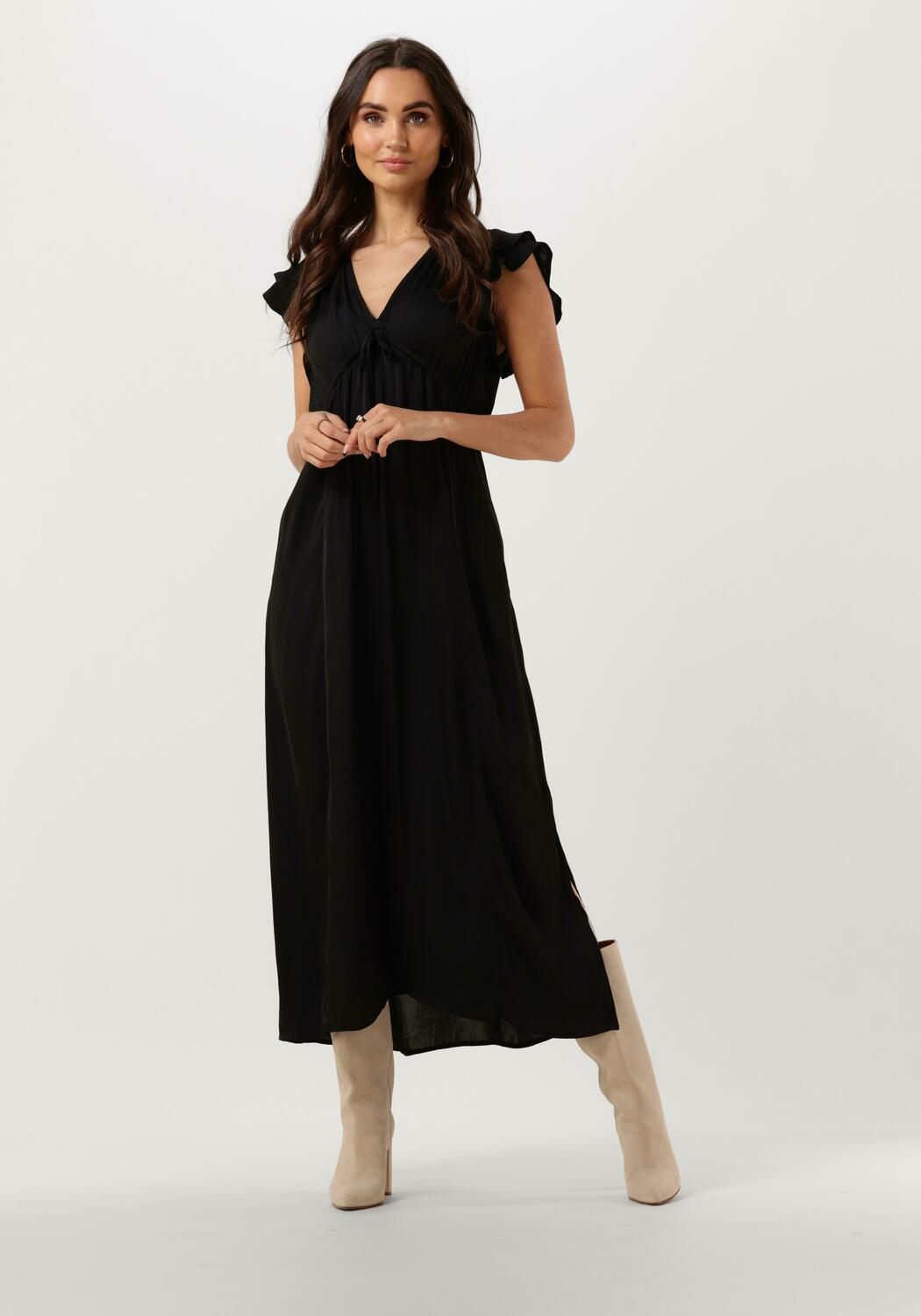 Zwarte SOFIE SCHNOOR Midi jurk S231352 | Omoda
