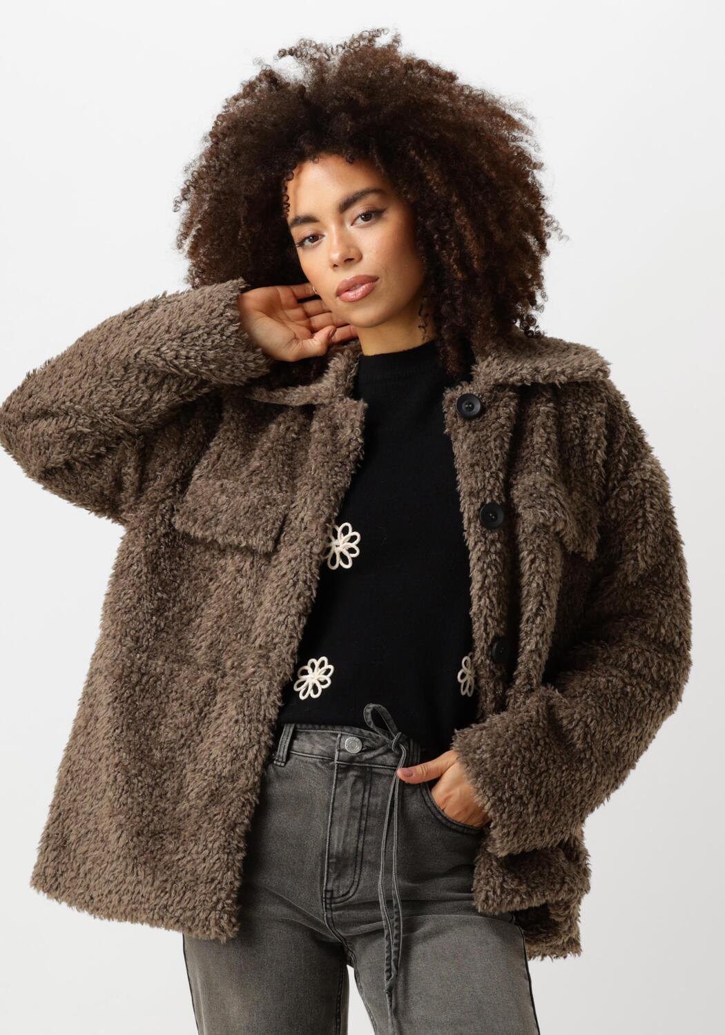 Bruine OBJECT Teddy jas OBJOLYMPIA JACKET | Omoda