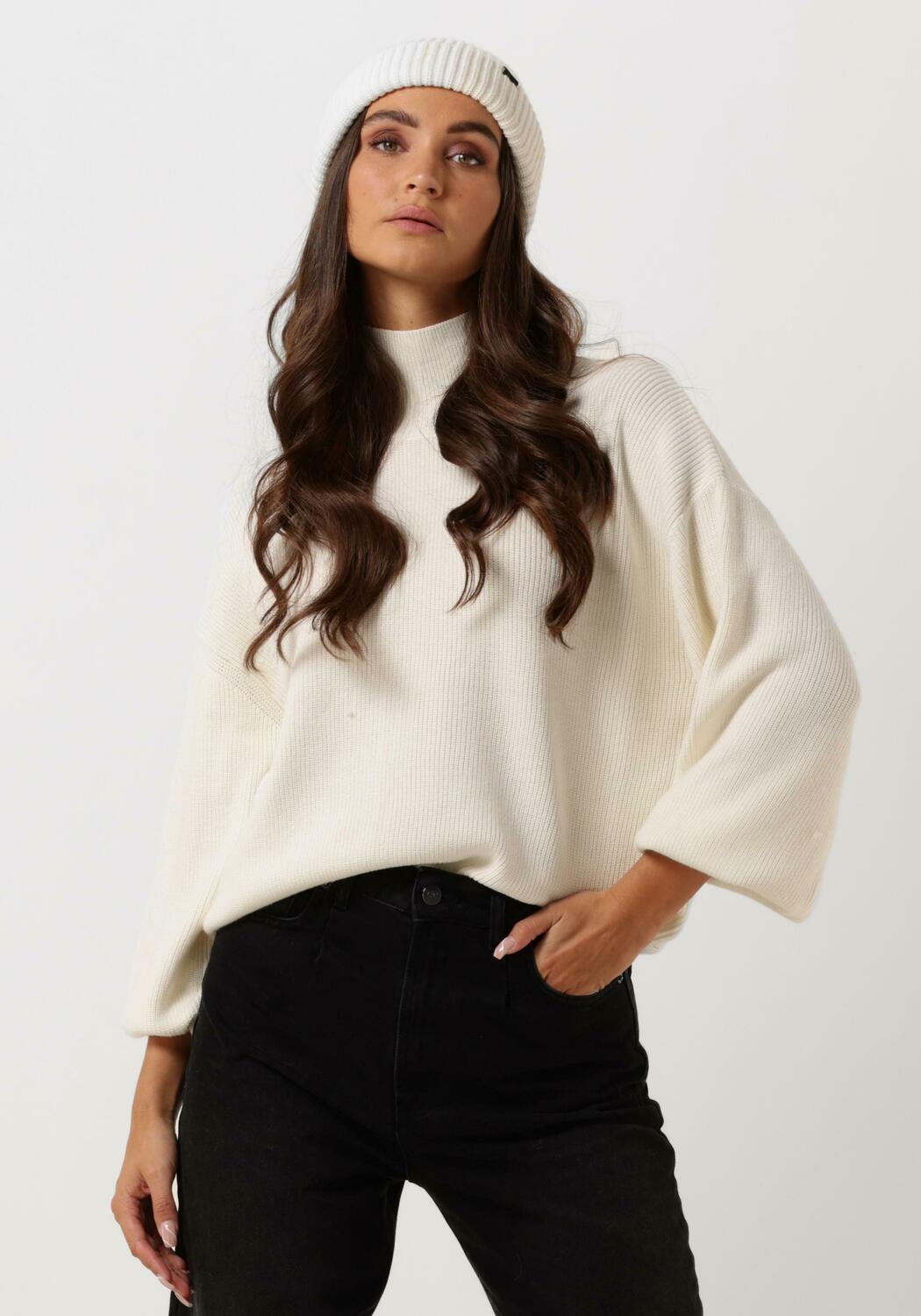 Witte MSCH COPENHAGEN Coltrui MAGNEA RACHELLE RIB PULLOVER | Omoda
