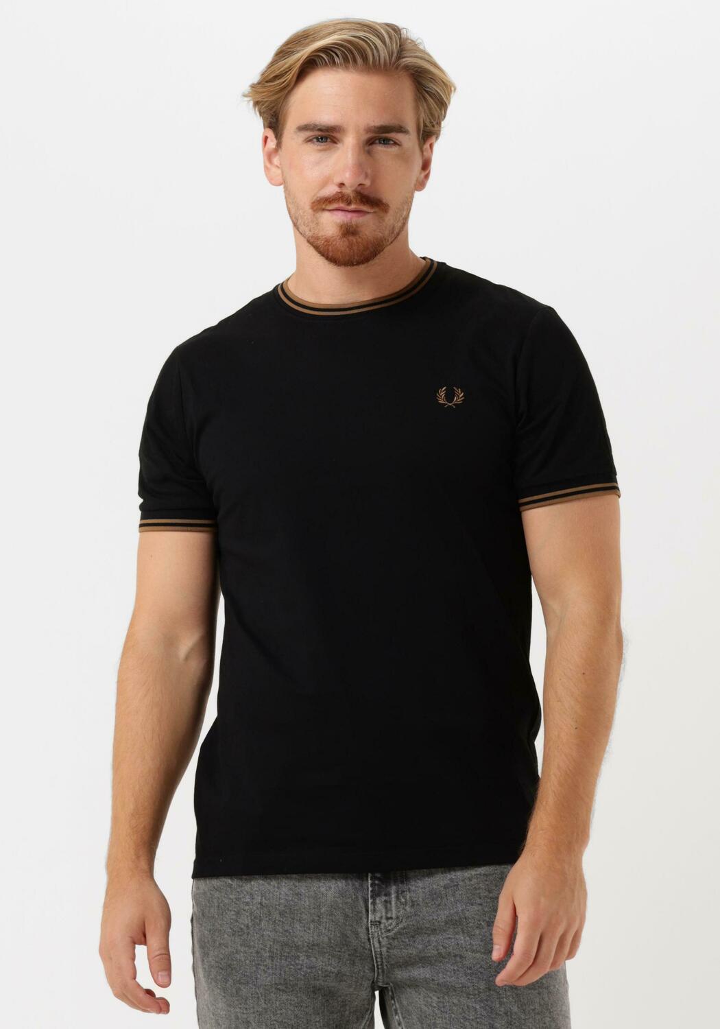 Zwarte FRED PERRY T-shirt TWIN TIPPED T-SHIRT | Omoda