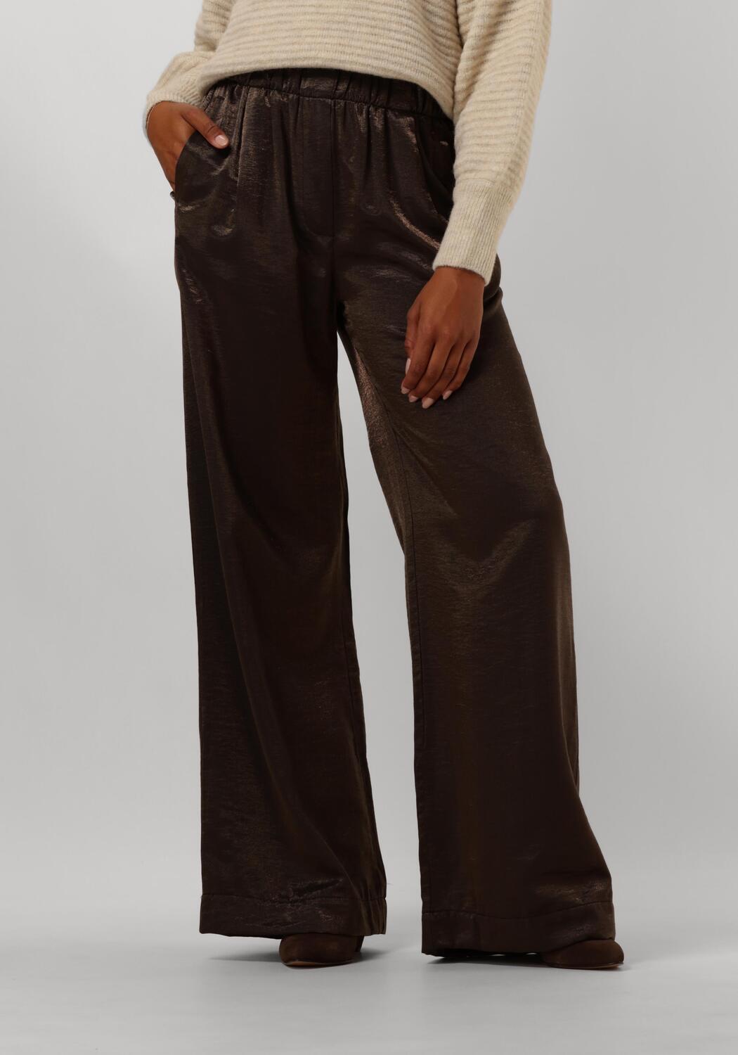 Bronzen BY-BAR Wijde broek BENJI METALLIC PANT | Omoda