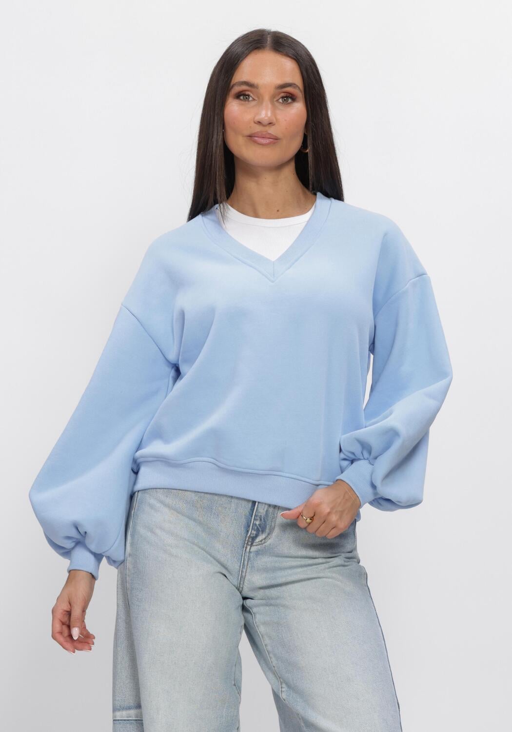 Lichtblauwe YDENCE Trui SWEATER KYOMI | Omoda