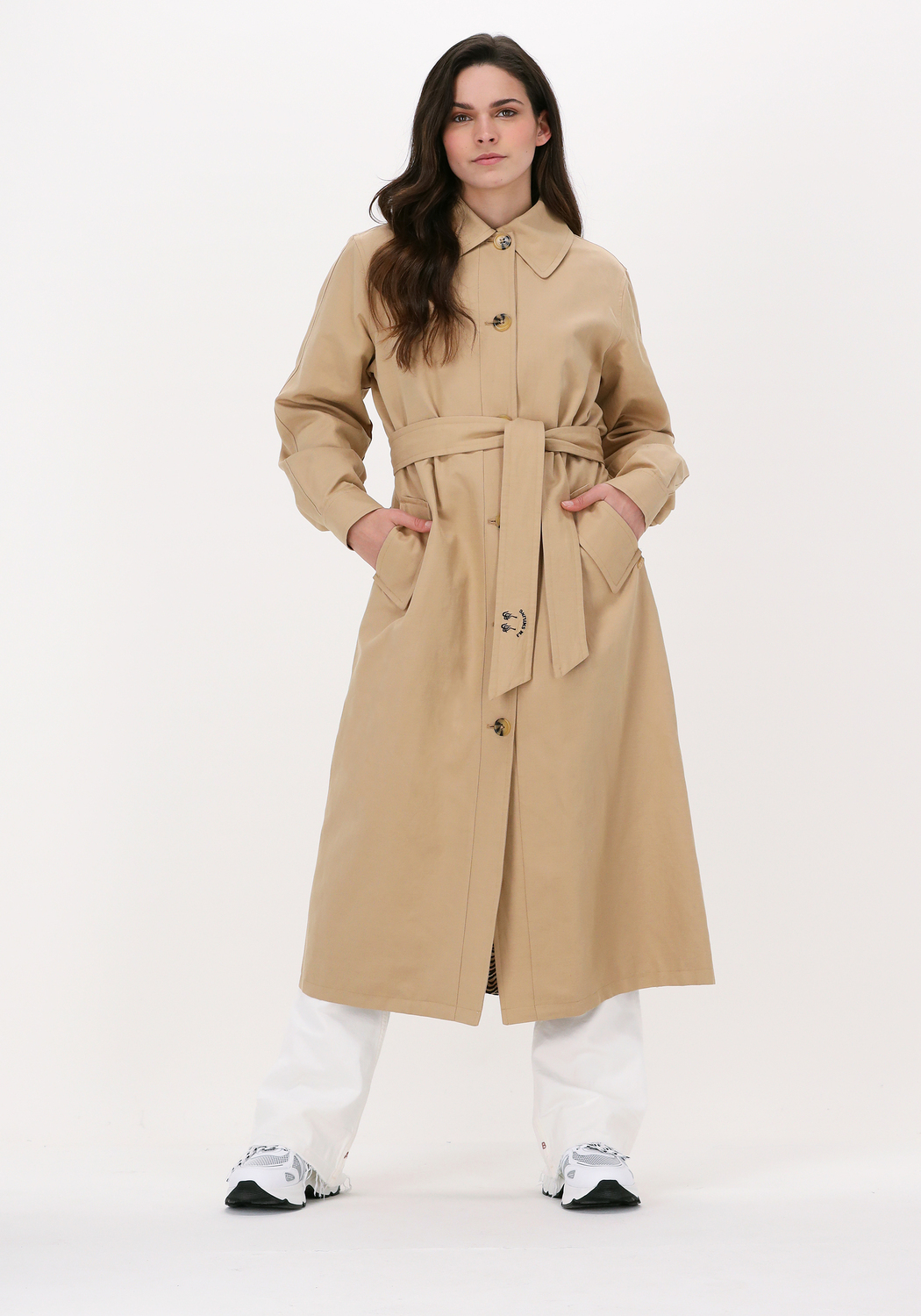 Camel SCOTCH & SODA BELTED REVERSIBLE THROW-ON COAT | Omoda