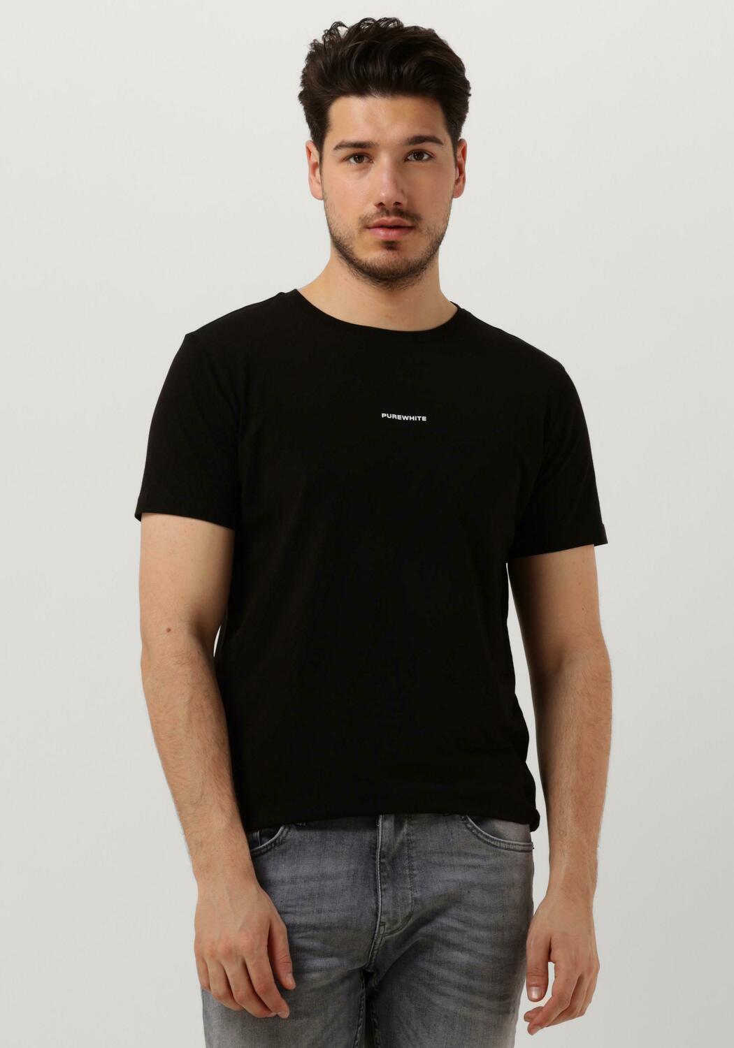 Zwarte PUREWHITE T-shirt TSHIRT WITH SMALL LOGO ON CHEST AND BIG BACK ...