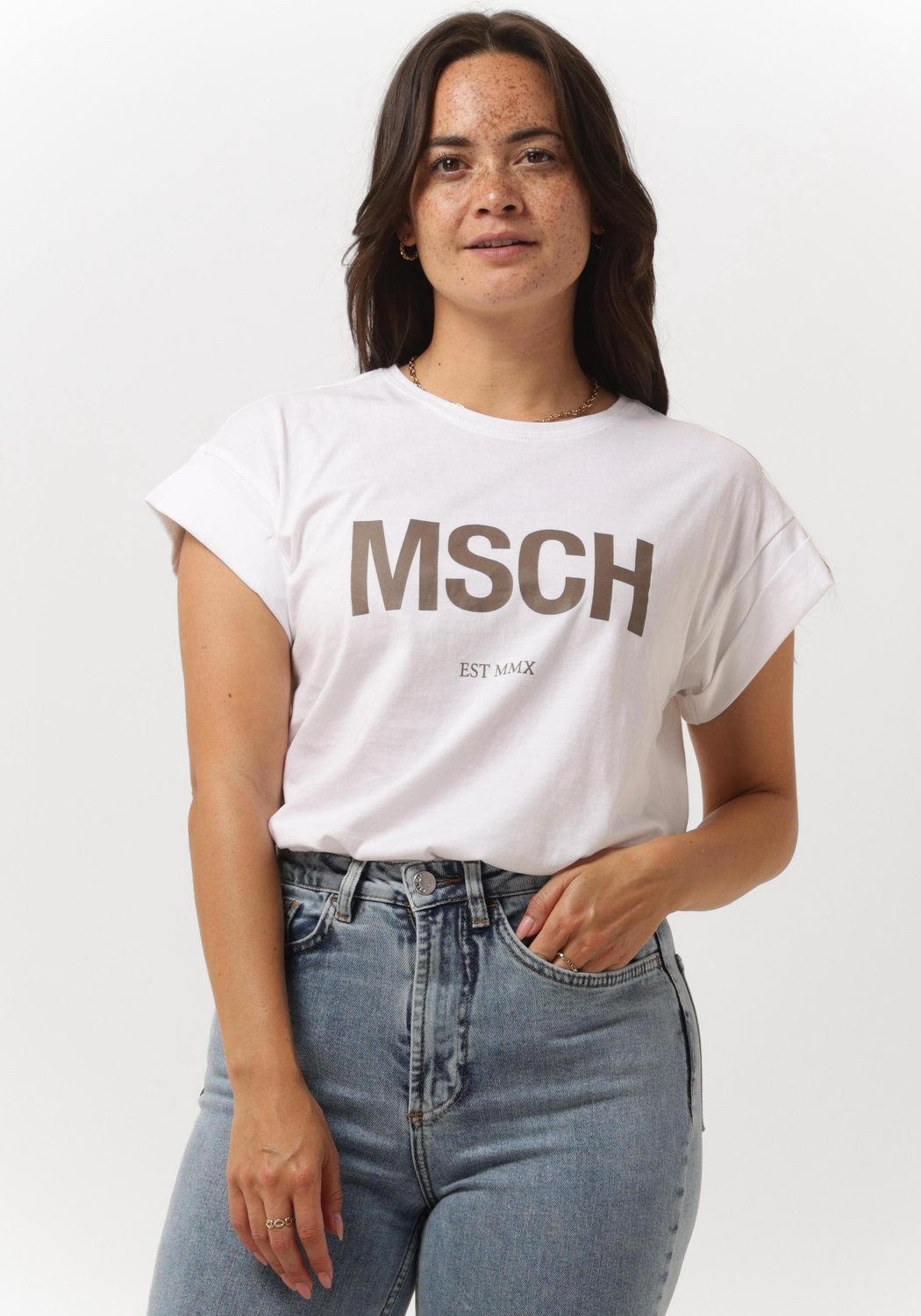 Witte MSCH COPENHAGEN T-shirt ALVA ORGANIC MSCH STD TEE | Omoda