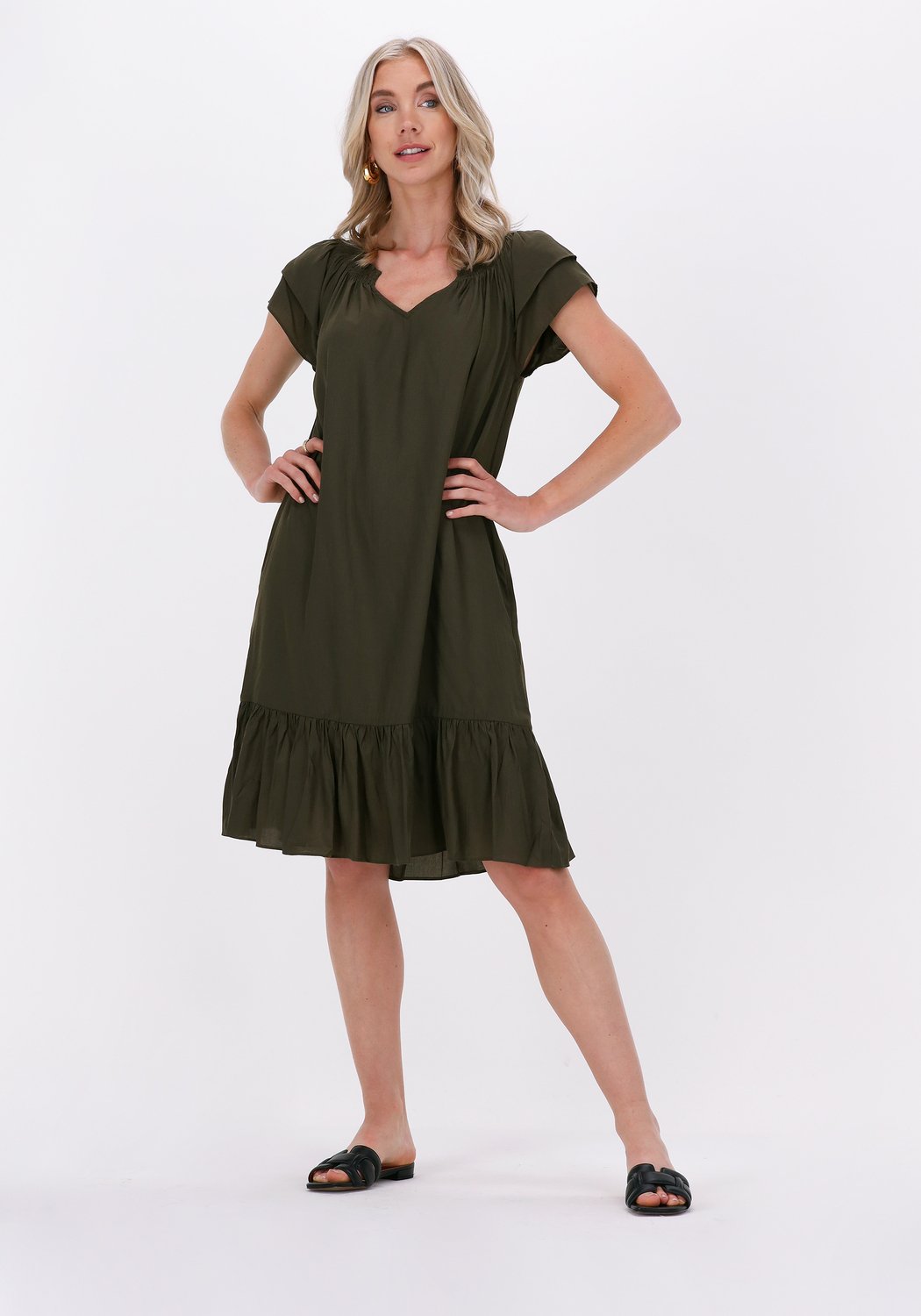 Donkergroene CO'COUTURE Mini jurk SUNRISE CROP DRESS | Omoda