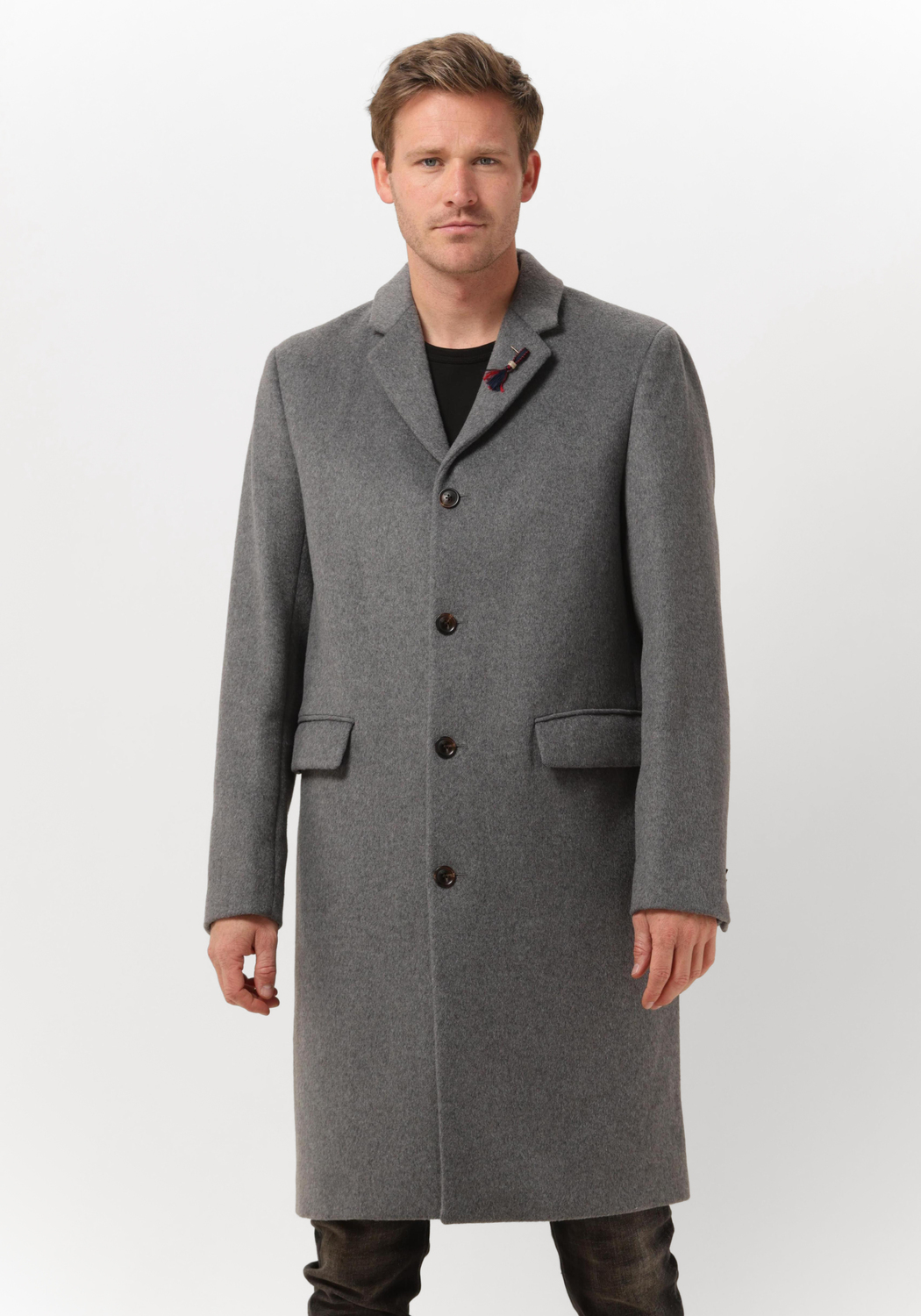 Grijze SCOTCH & SODA Mantel CLASSIC WOOL-BLEND OVERCOAT | Omoda
