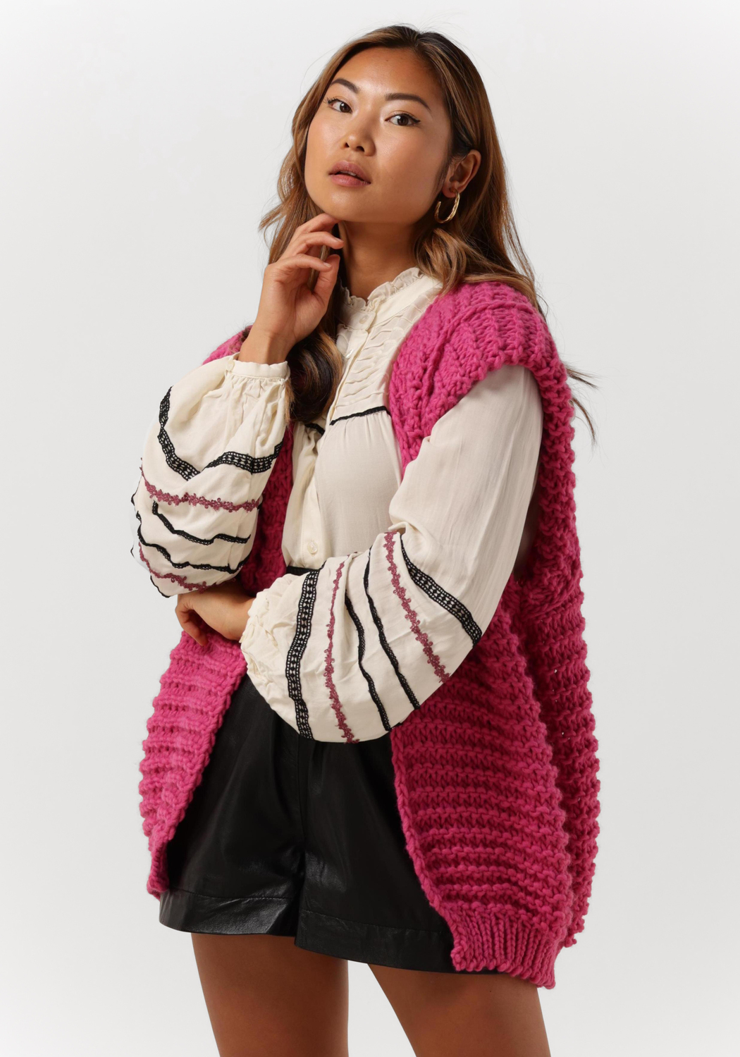 Roze NOTRE-V Gilet KNIT GILET | Omoda