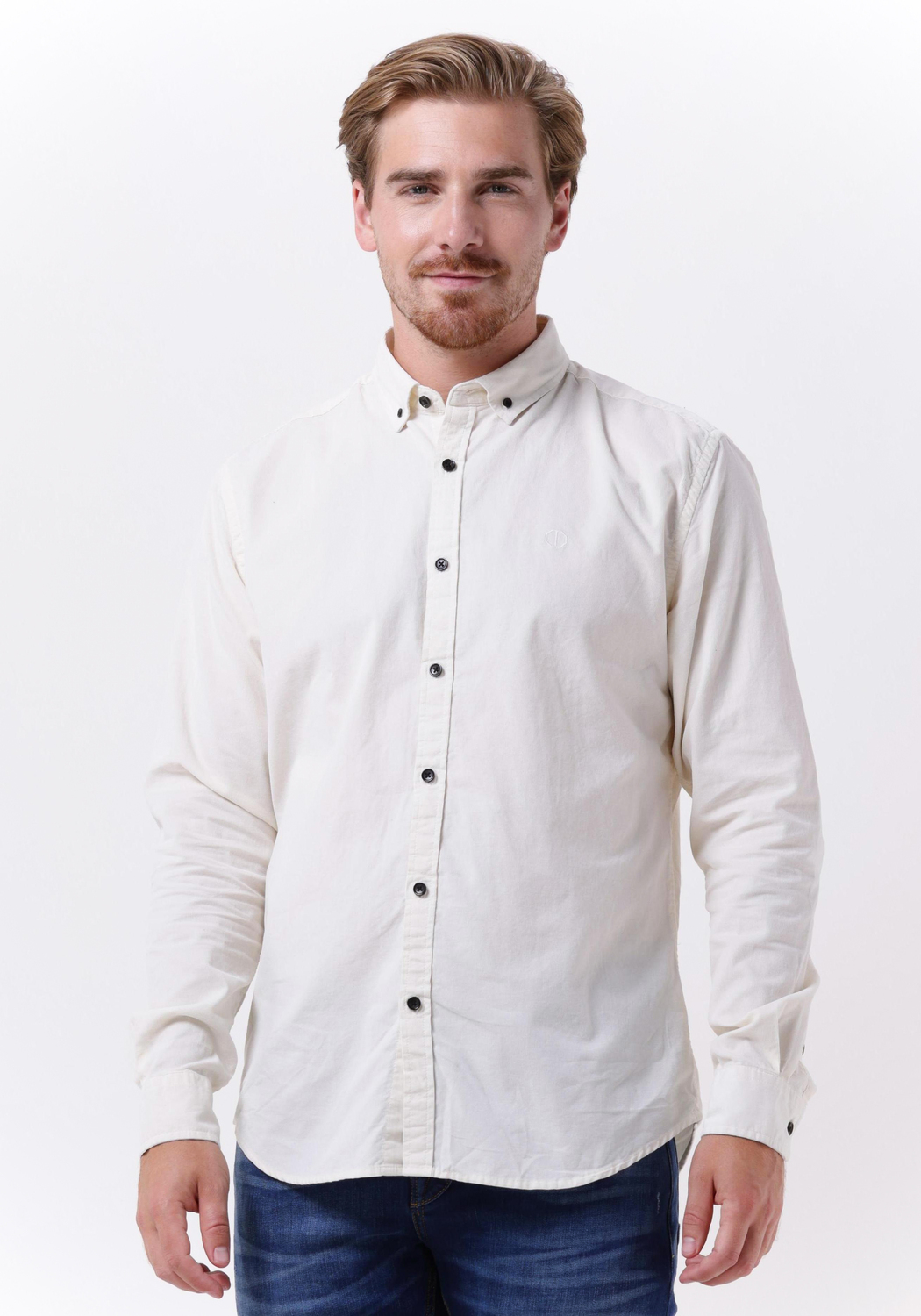 Witte DSTREZZED Casual overhemd BUTTON DOWN SHIRT BABYCORD | Omoda