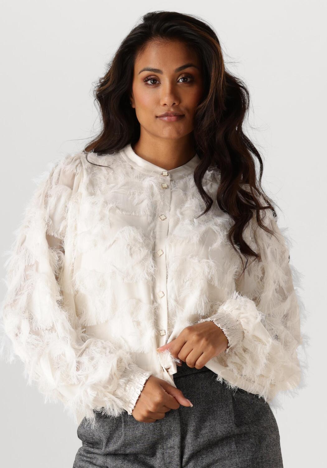 Witte SUMMUM Blouse BLOUSE FRINGE FLUFFY | Omoda