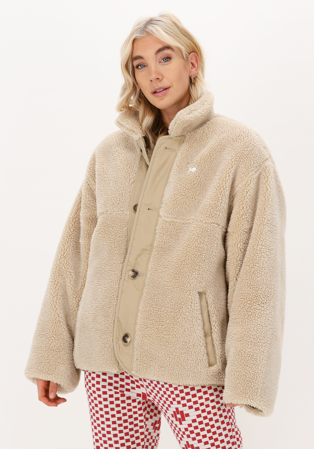 Ecru 10DAYS Teddy jas REVERSIBLE PADDED JACKET | Omoda