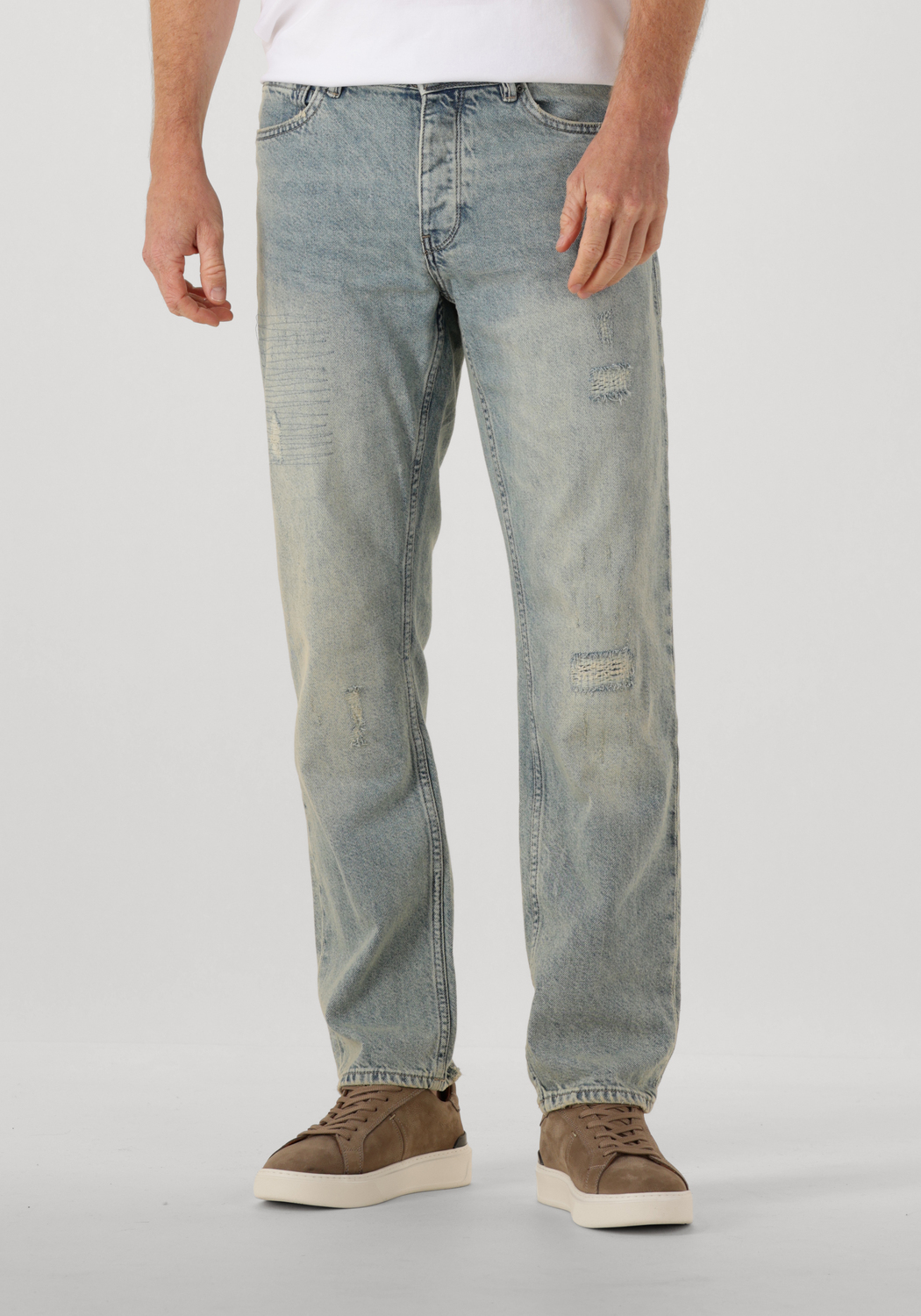 Lichtblauwe PURE PATH Straight leg jeans THE ERIC REGULAR FIT JEANS | Omoda
