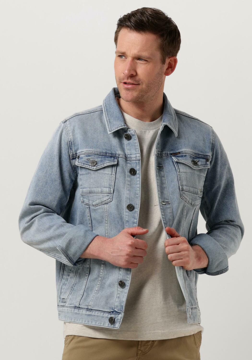 Lichtblauwe PME LEGEND Spijkerjas DENIM JACKET LIGHT BLUE FINISH | Omoda