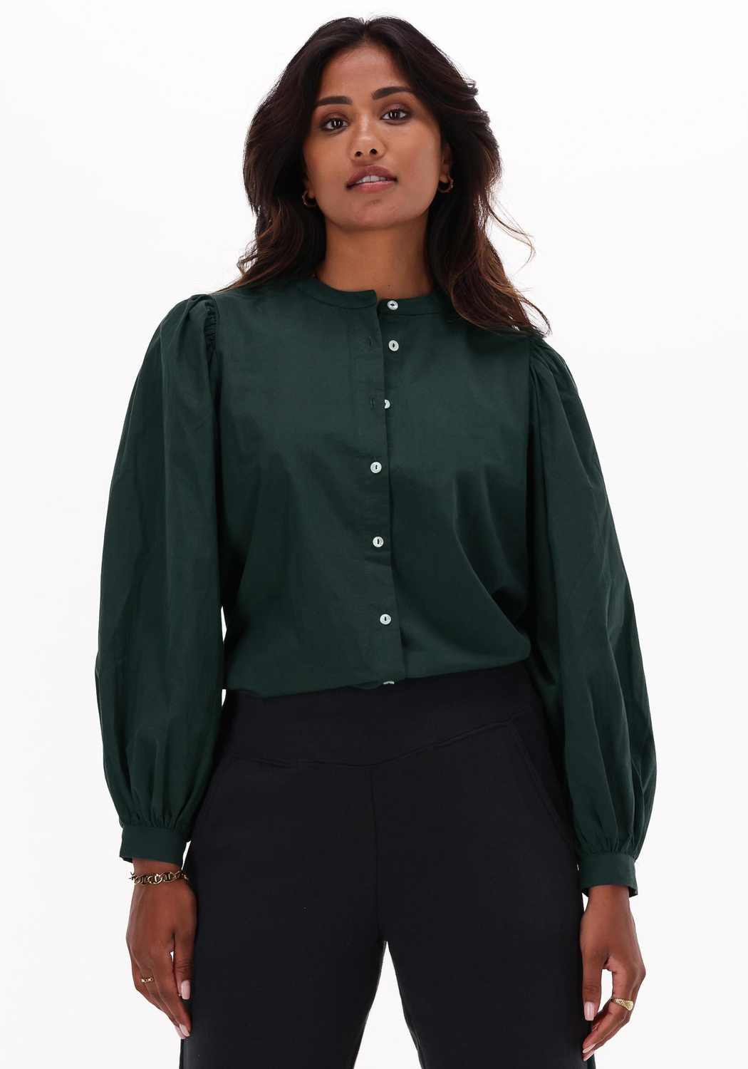 Donkergroene BY-BAR Blouse RIKKI POPLIN BLOUSE | Omoda