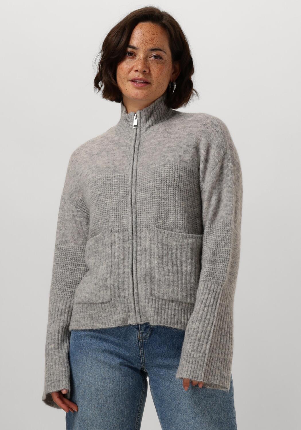 Grijze MSCH COPENHAGEN Vest MSCHLEDIONA HOPE ZIP CARDIGAN | Omoda