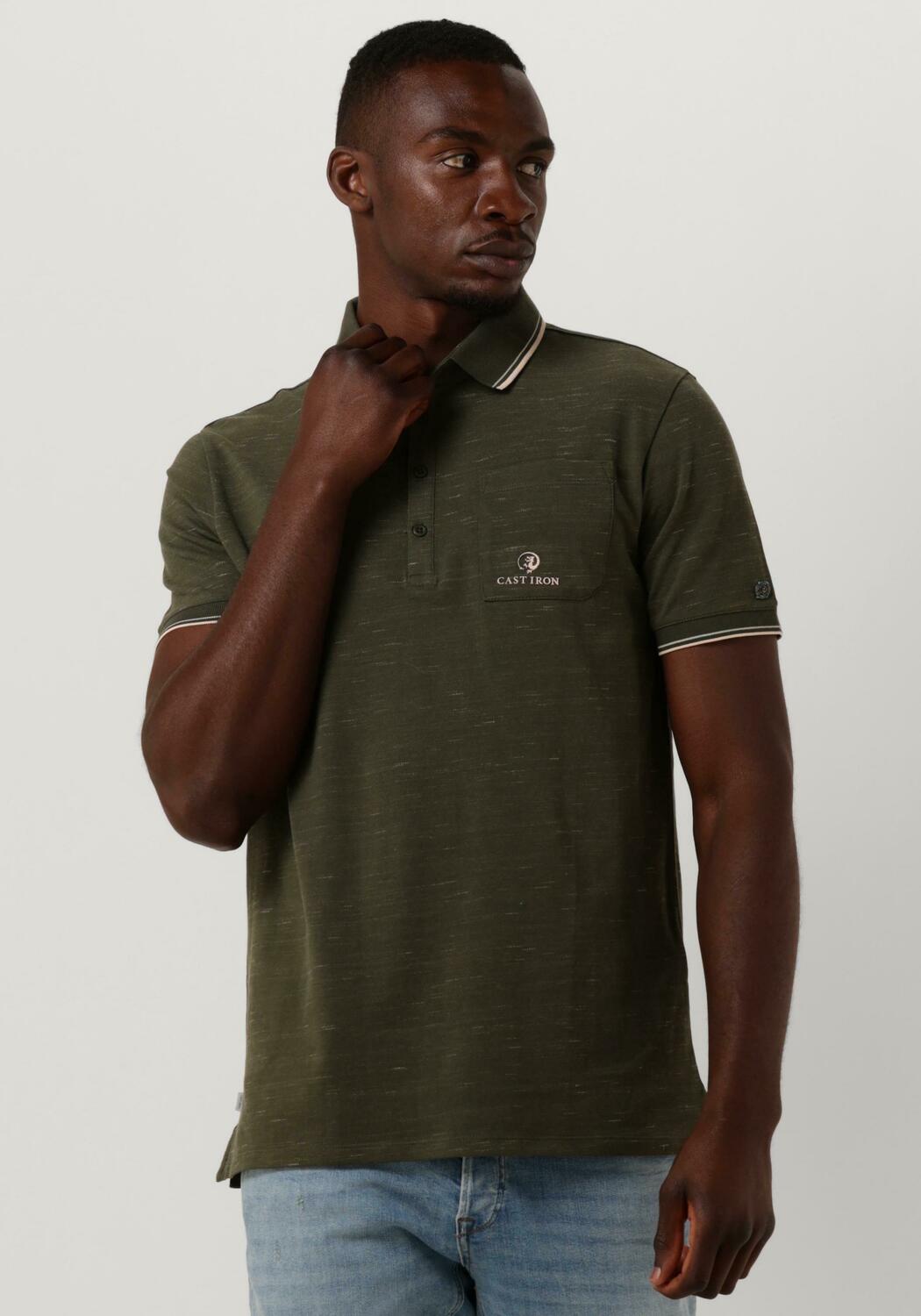 Groene CAST IRON Polo SHORT SLEEVE POLO INJECTED COTTON PIQUE | Omoda