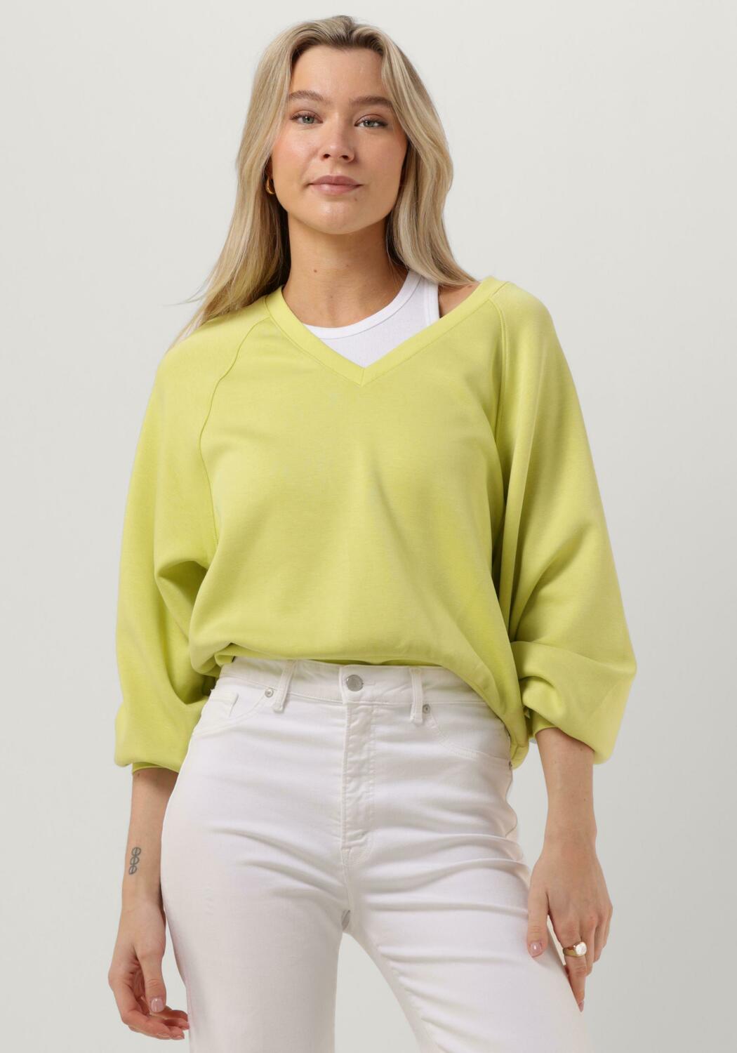 Gele MSCH COPENHAGEN Trui NELINA IMA Q RAGLAN V NECK SWEATSHIRT | Omoda