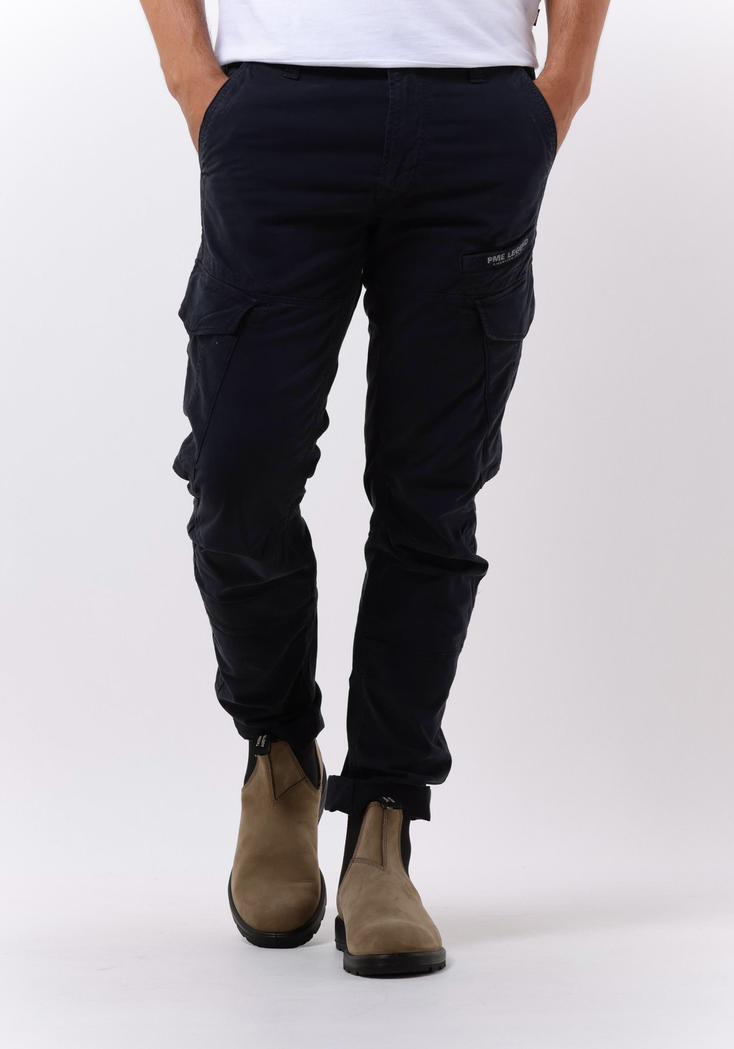 Blauwe PME LEGEND Cargobroeken NORDROP CARGO STRETCH TWILL | Omoda