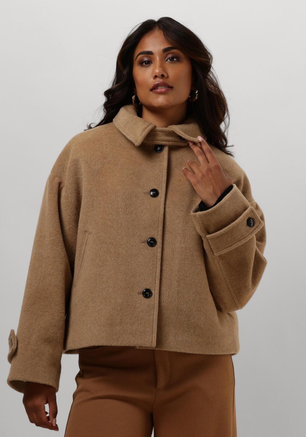 Bruine RUBY TUESDAY Jack MARA SHORT WOOLEN JACKET COLLAR | Omoda