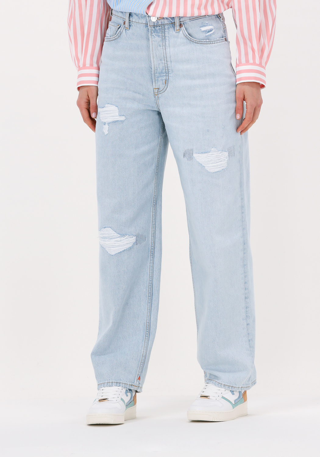 Lichtblauwe SCOTCH & SODA Wide jeans THE RIPPLE 50'S JEAN | Omoda