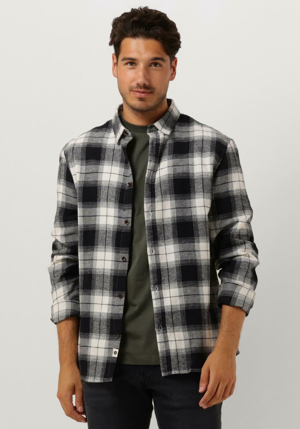 Zwarte ANERKJENDT Casual overhemd AKLEIF FLANNEL CHECK SHIRT | Omoda