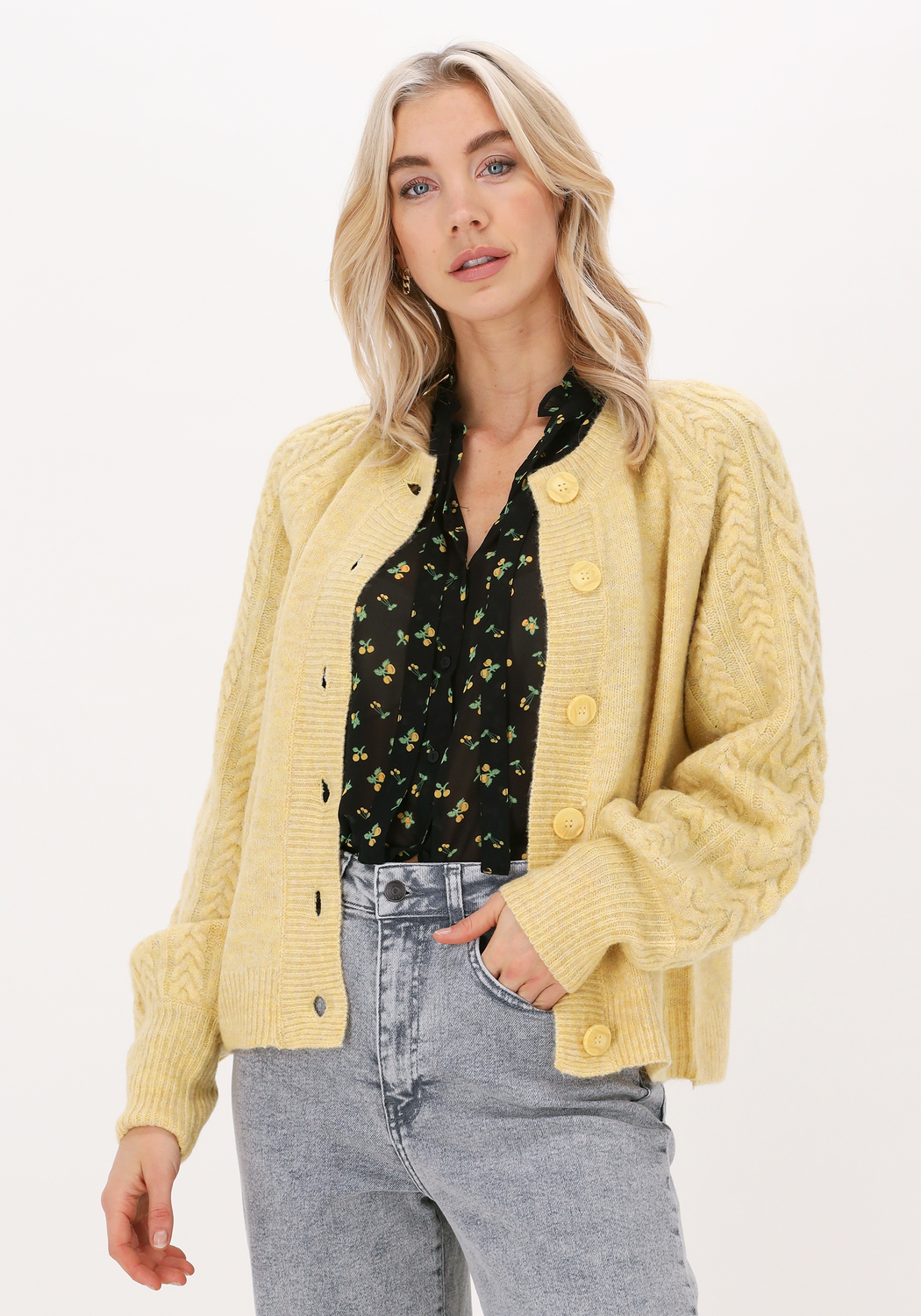 Gele MSCH COPENHAGEN Vest PEGGY CARDIGAN | Omoda