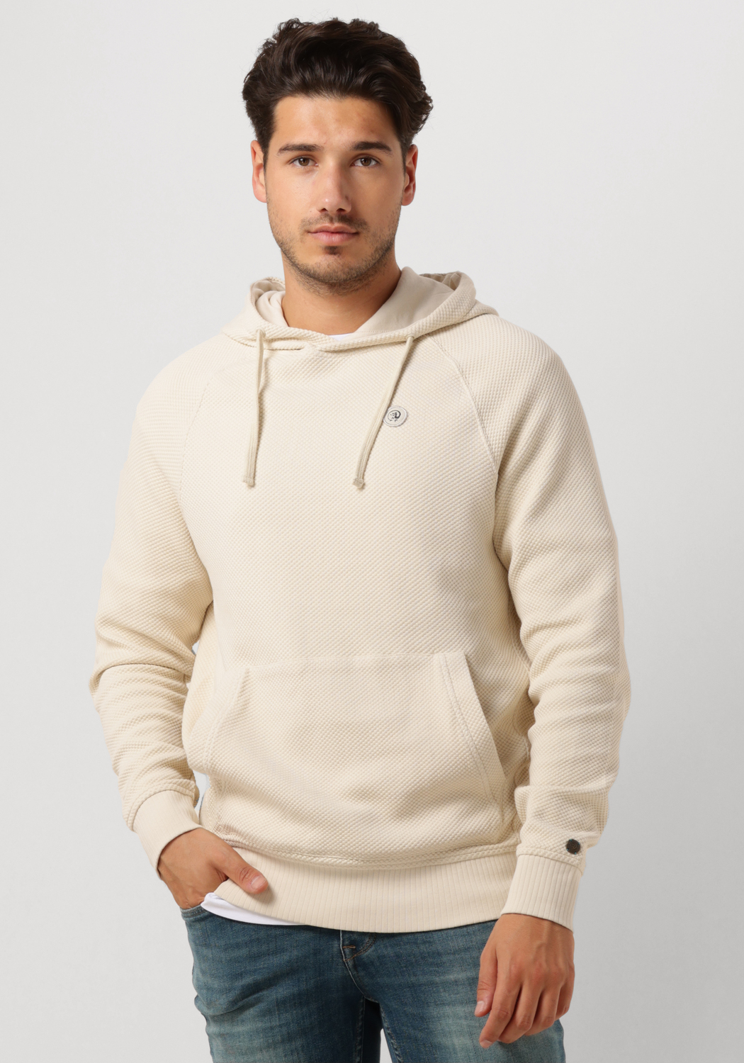 Beige CAST IRON Trui HOODED REGULAR FIT COTTON STRUCTURE | Omoda
