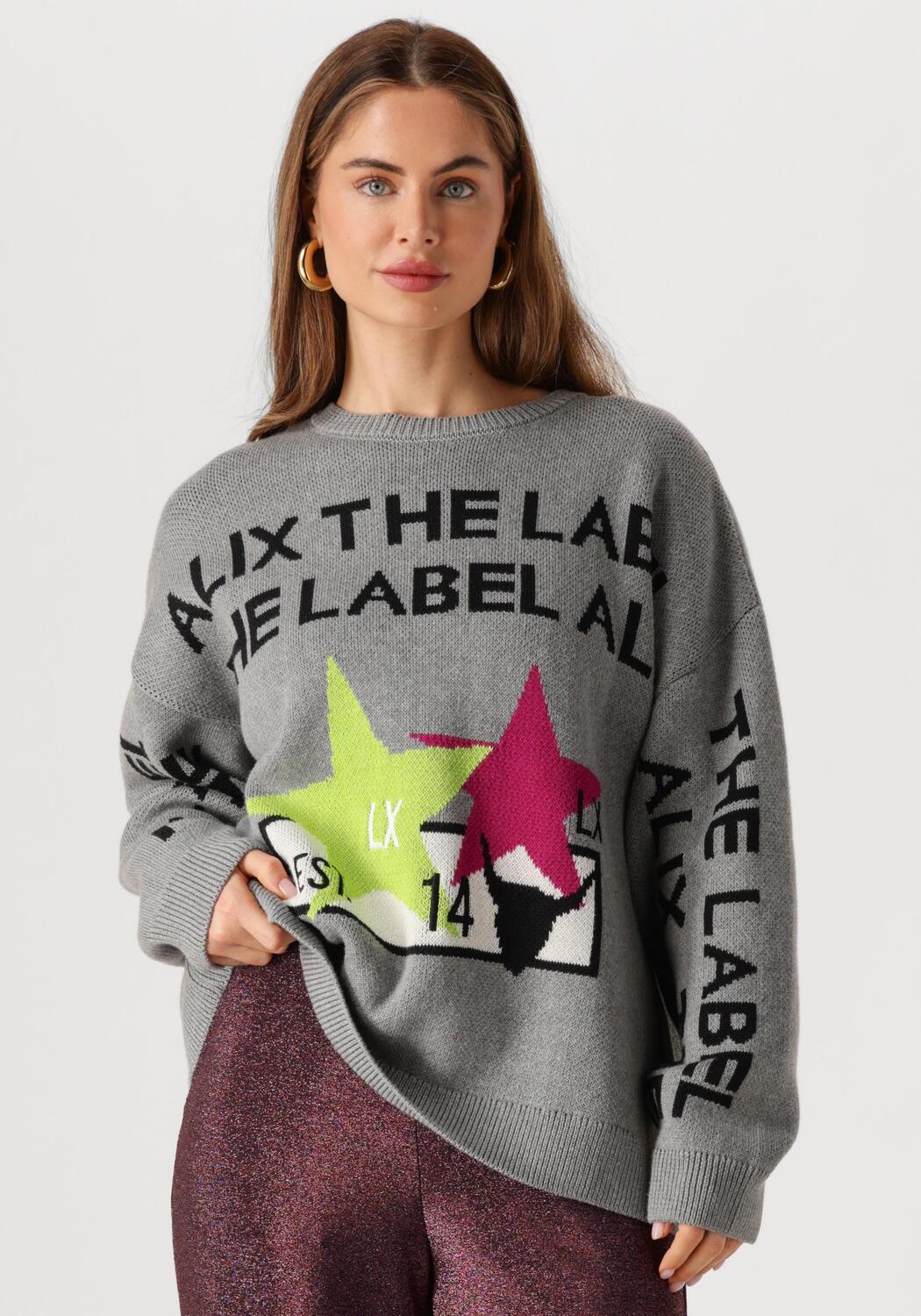 Grijze ALIX THE LABEL Trui LADIES KNITTED ALIX THE LABEL PULLOVER | Omoda