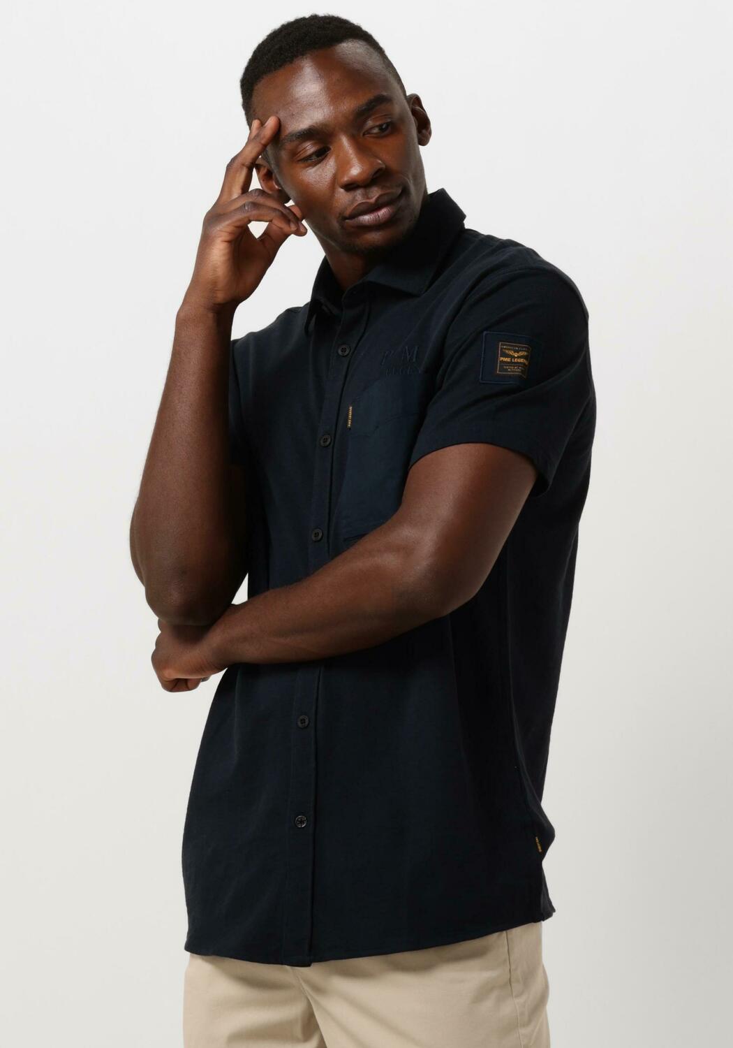 Blauwe PME LEGEND Polo SHORT SLEEVE SHIRT CTN JERSEY SLUB ABATE | Omoda