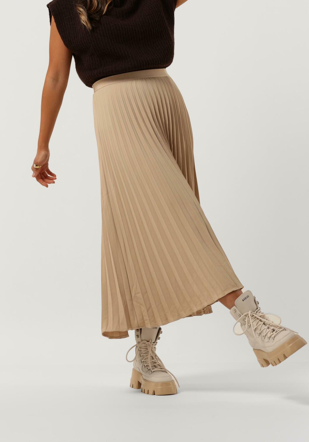 Beige MINIMUM Plissé rok FILINA 9285 | Omoda