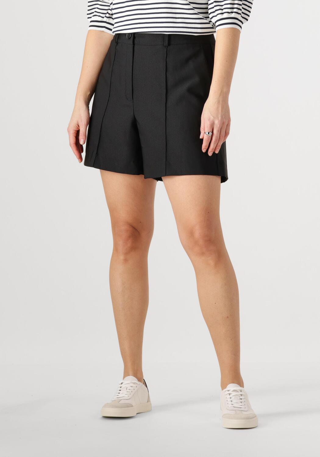 Zwarte JANSEN AMSTERDAM Korte broek MYLENA SHORT WTQ 441 BANDPLEAT | Omoda