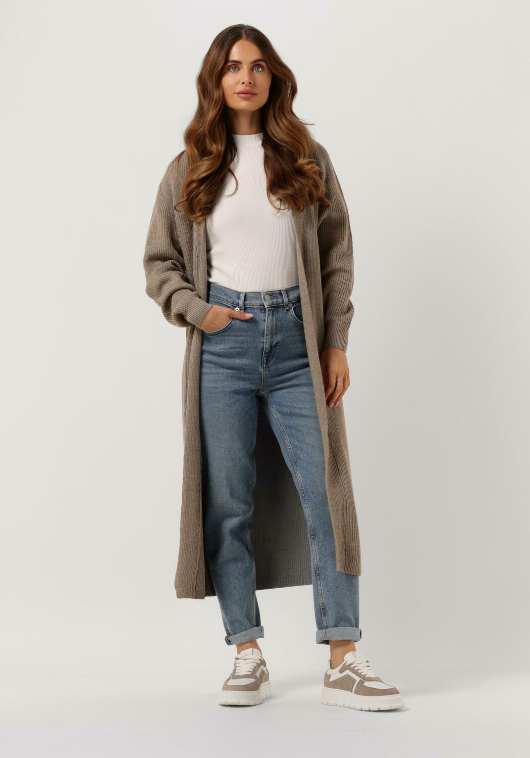 Bruine OBJECT Vest MALENA L/S KNIT LONG CARDIGAN | Omoda