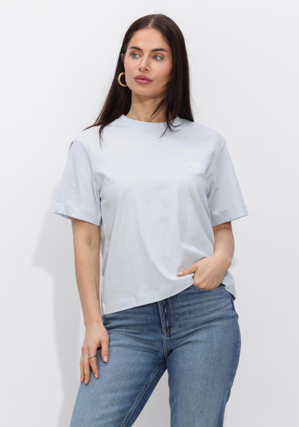 Lichtblauwe CALVIN KLEIN T-shirt SS BOXY GRAPHIC T-SHIRT | Omoda