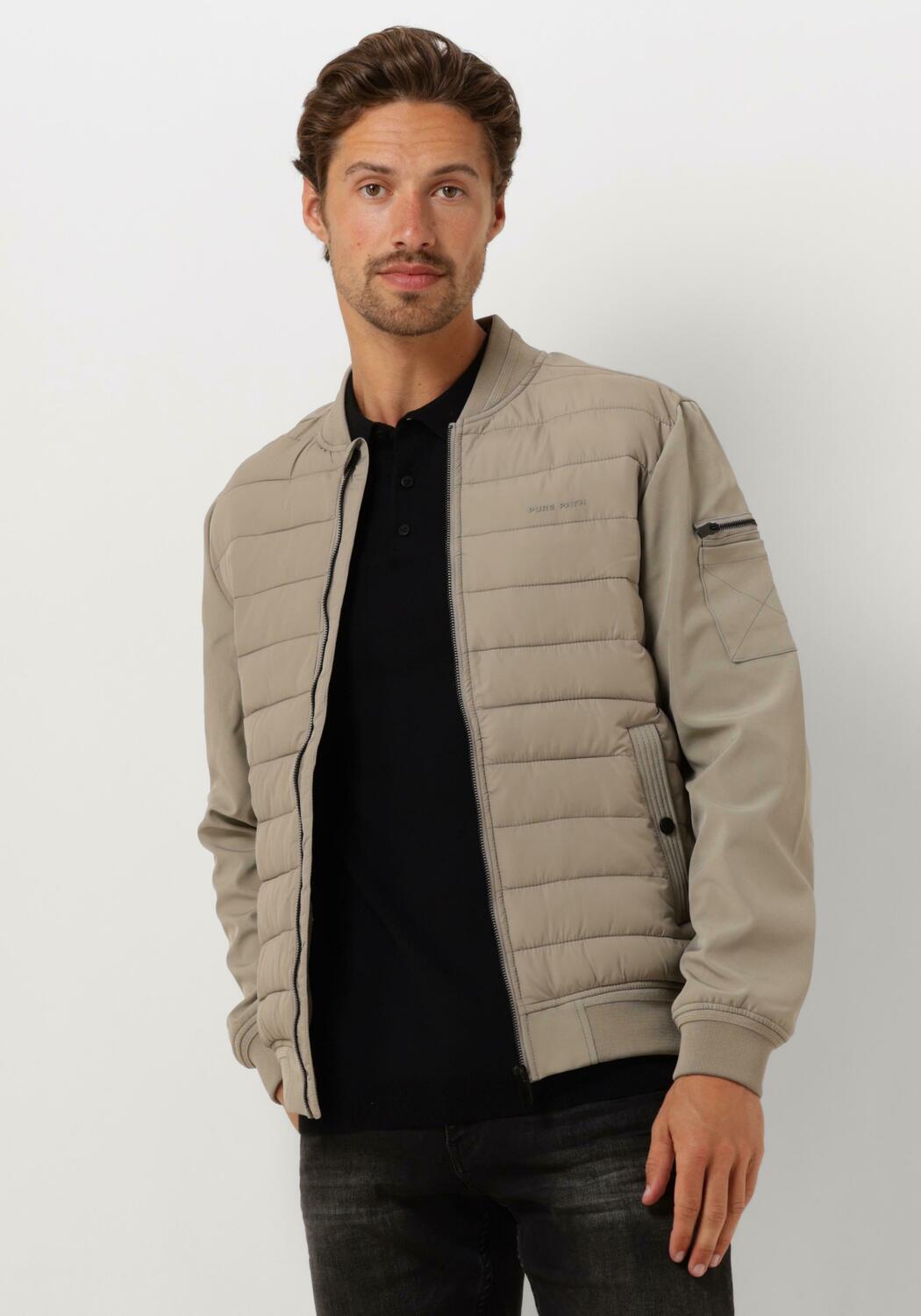 Zand PURE PATH Gewatteerde jas PADDED JACKET WITH FRONT AND SLEEVE ...