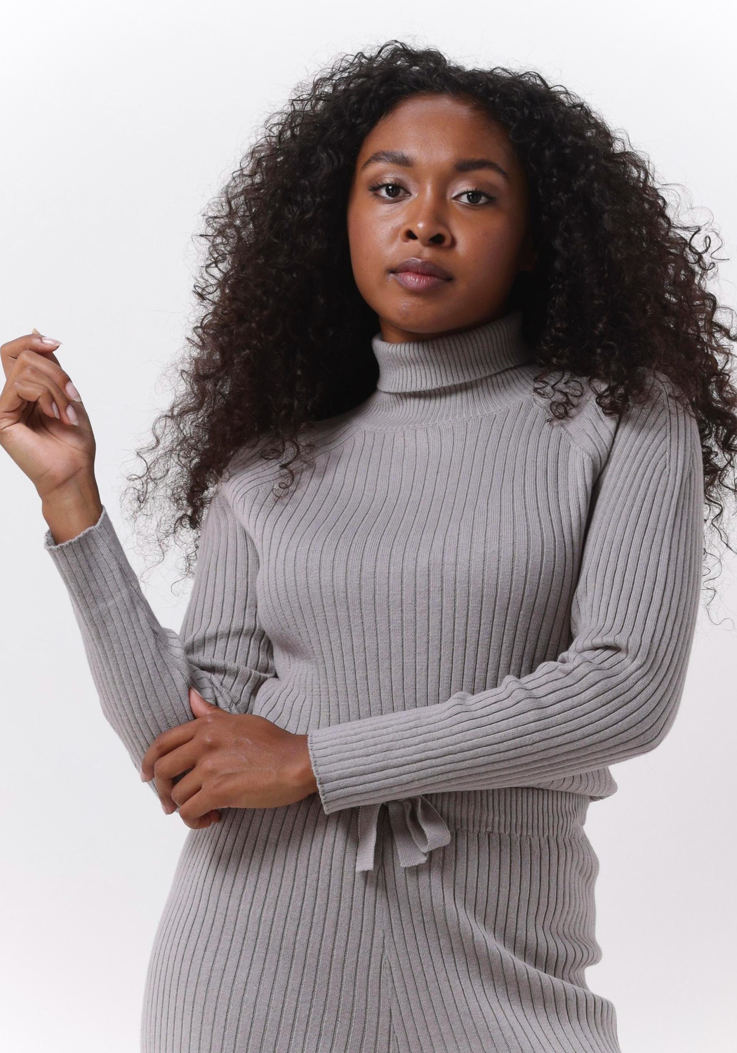 Lichtgrijze ESMÉ STUDIOS Coltrui JUNE ROLL NECK KNIT | Omoda