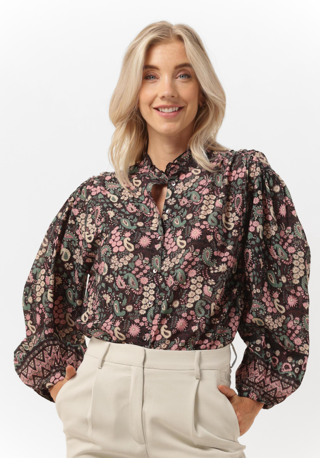 Zwarte ANTIK BATIK Blouses HELENA BLOUSE | Omoda