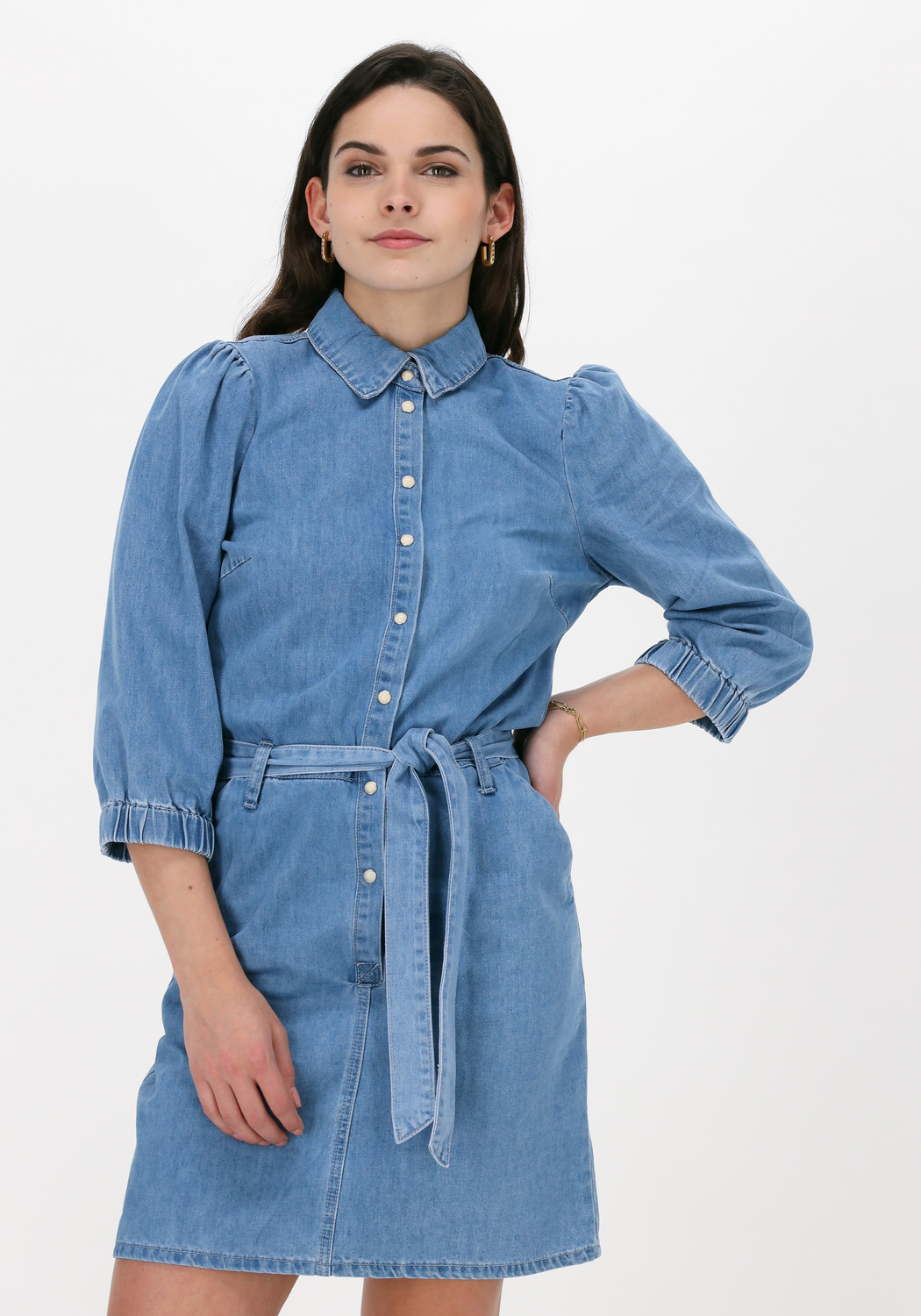 Lichtblauwe OBJECT Mini jurk NORMA DENIM DRESS | Omoda