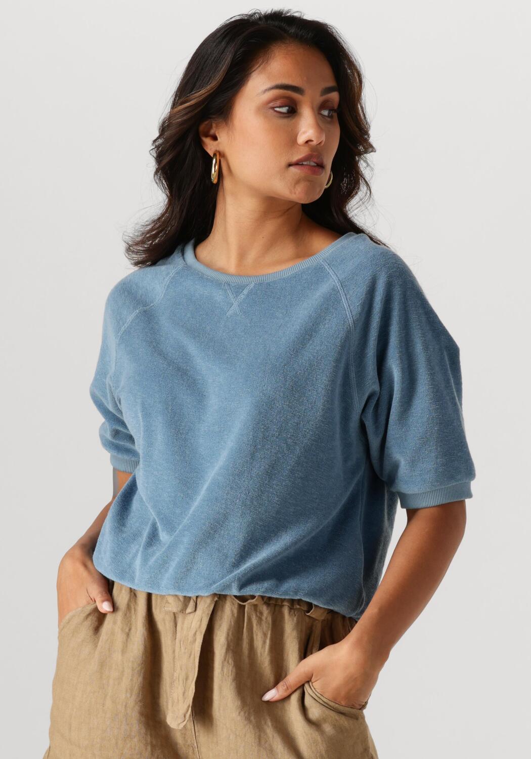 Blauwe BY-BAR Top NEVA SLUB TOP | Omoda