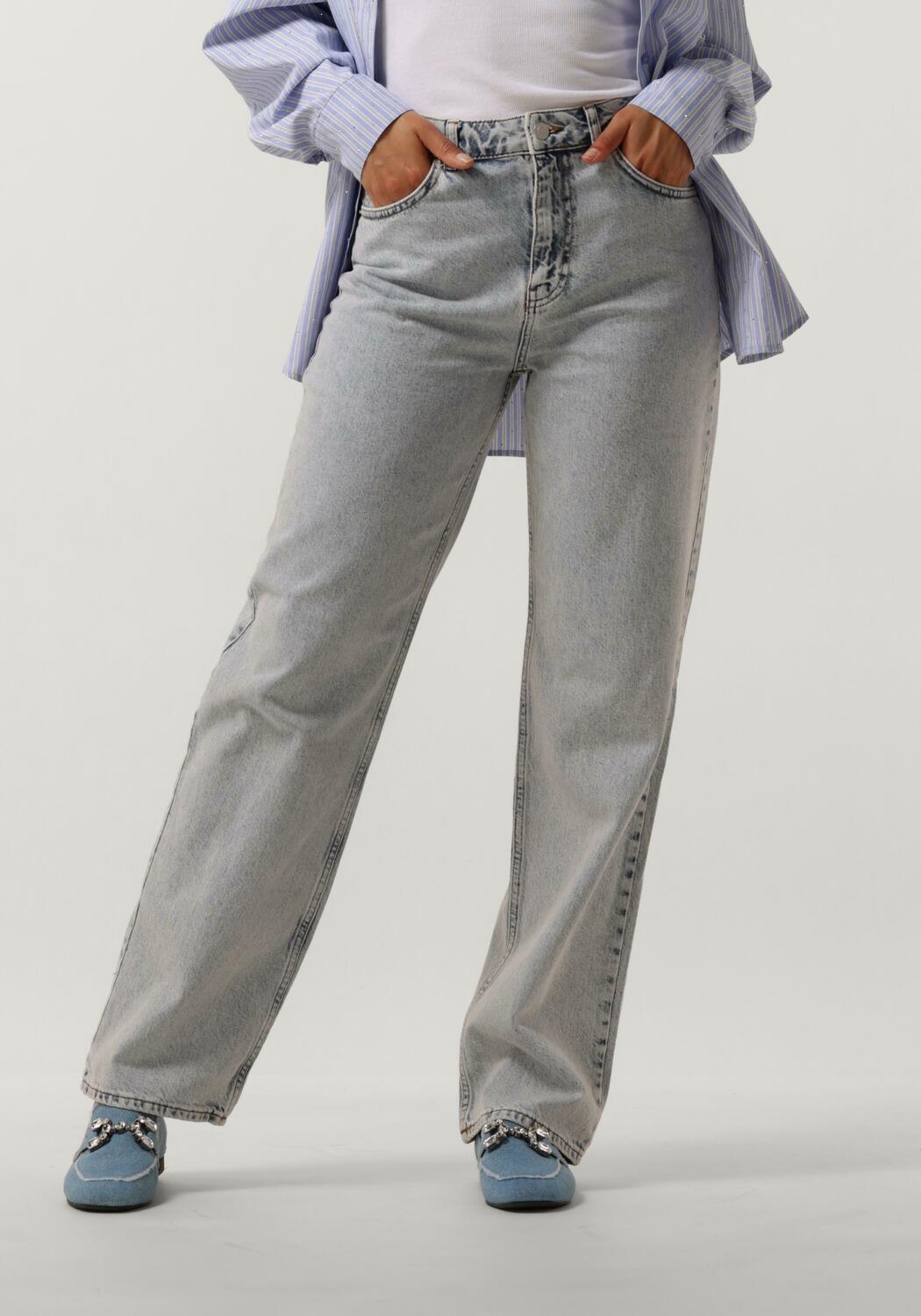 Blauwe NEO NOIR Wide jeans SIMONA D PANTS | Omoda