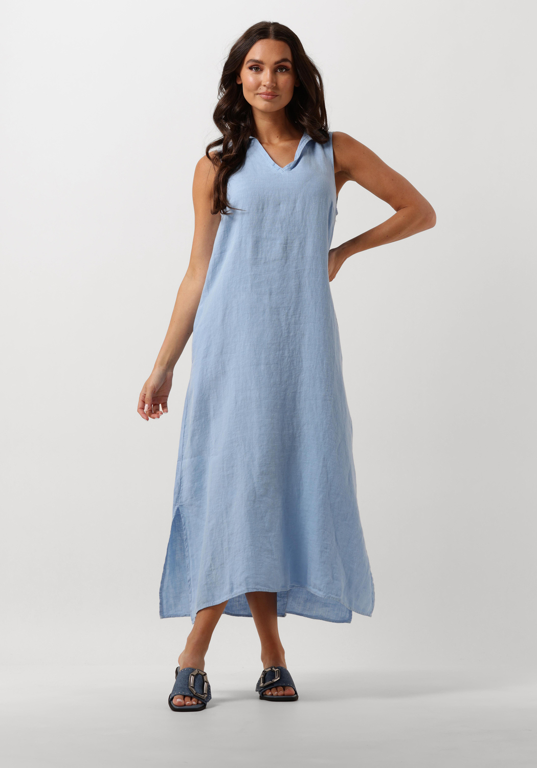 Blauwe PENN & INK Midi jurk S24Z653LTD | Omoda