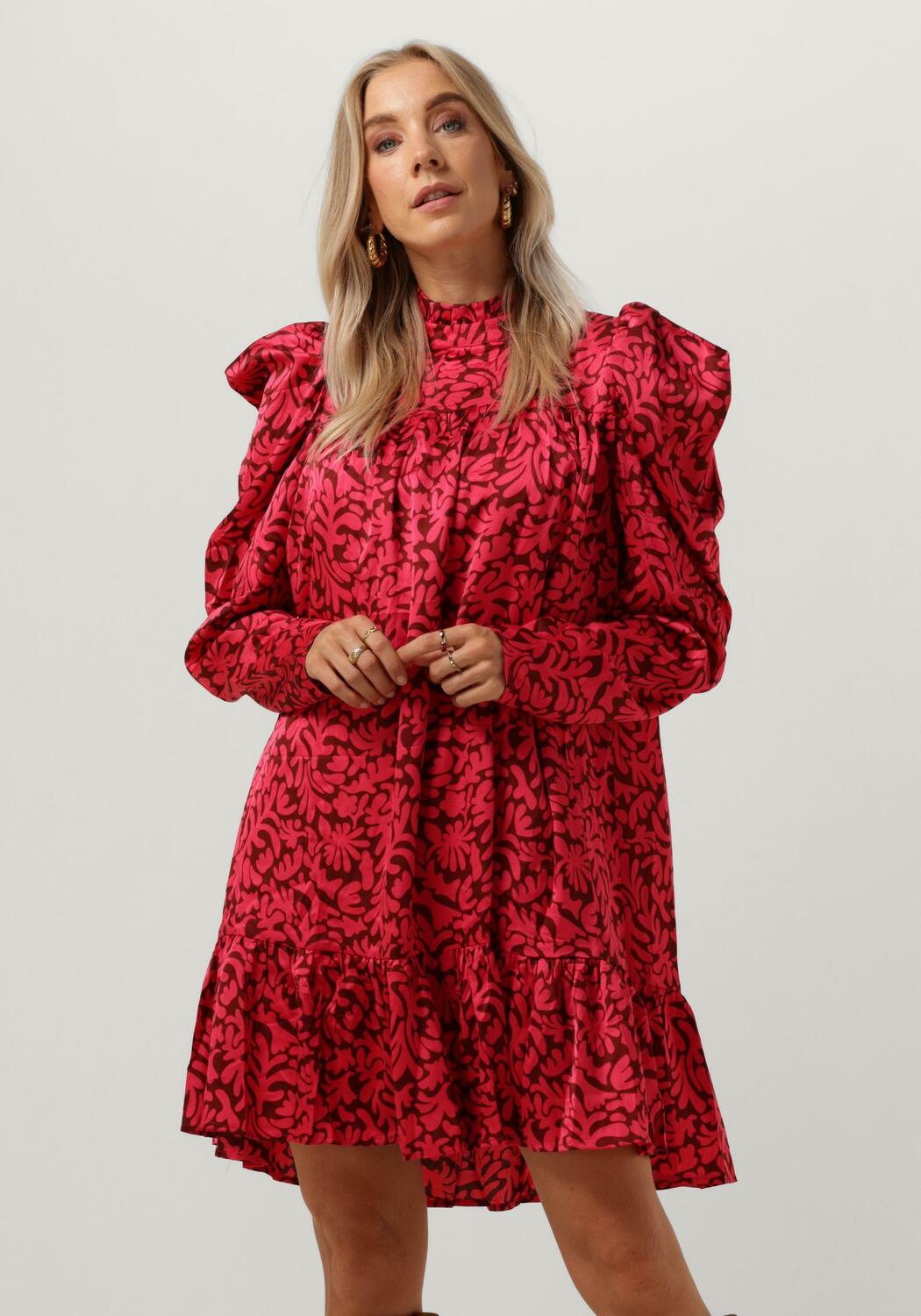 Fuchsia STUDIO AMAYA Mini jurk NORA | Omoda