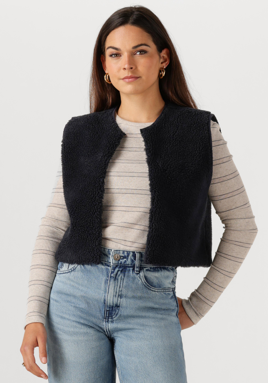 Donkerblauwe BY-BAR Gilet WOLLY MIDNIGHT GILET | Omoda