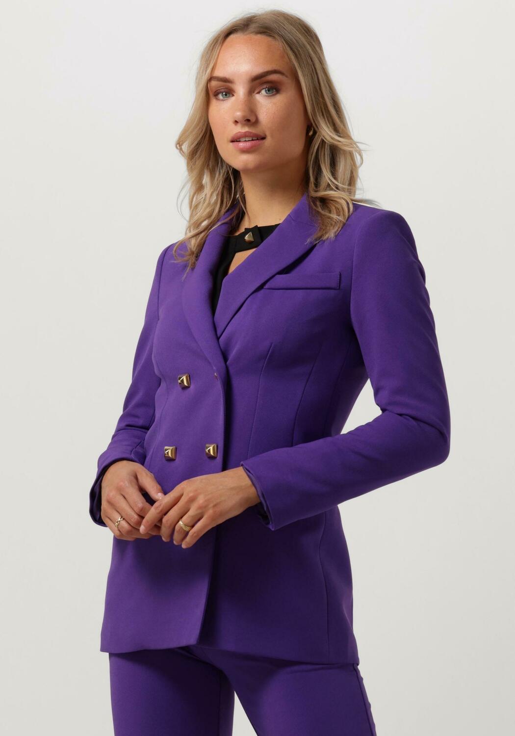 Paarse ACCESS Blazer DOUBLE-BREASTED BLAZER WITH STUD | Omoda