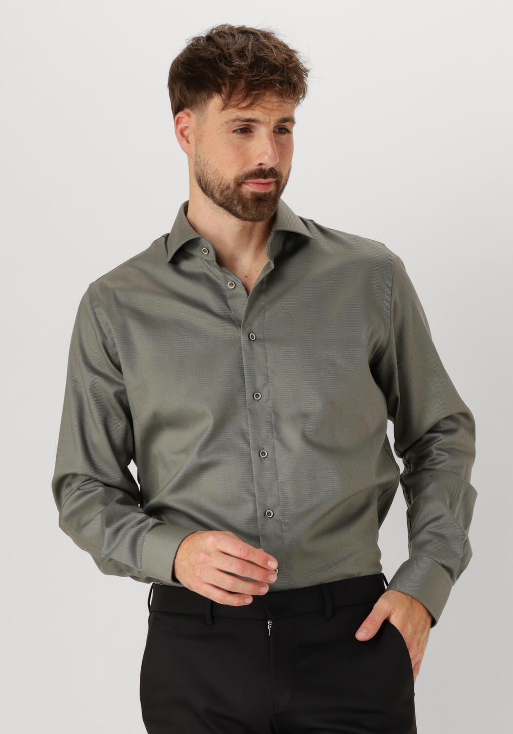 Groene PROFUOMO Klassiek overhemd SHIRT CUTAWAY SC SF NON IRON | Omoda