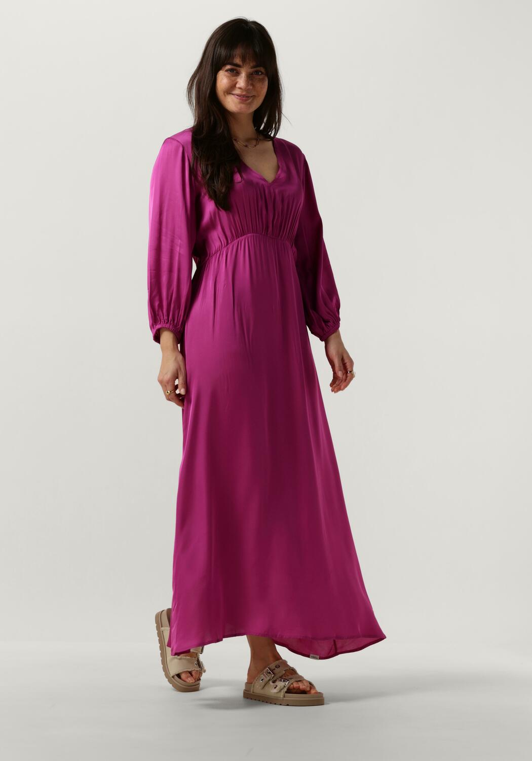 Roze PENN & INK Maxi jurk DRESS PINK | Omoda