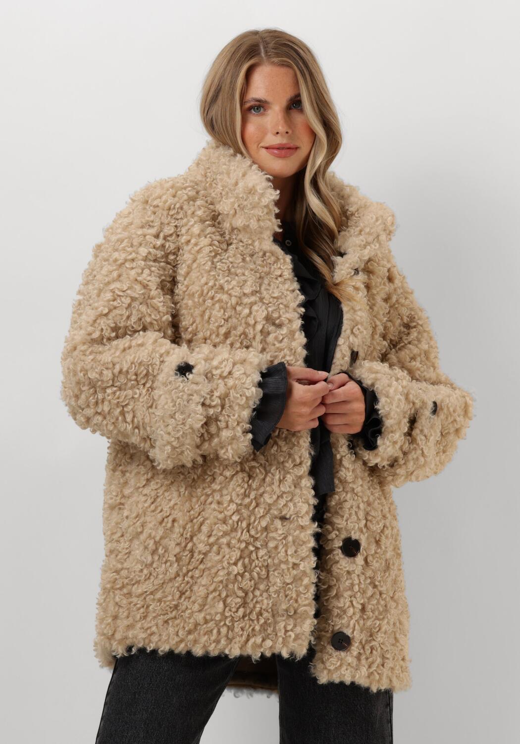 Beige CO'COUTURE Teddy jas TEDDY MIX JACKET | Omoda