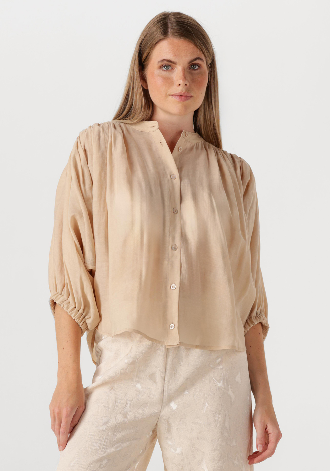 Beige AMAYA AMSTERDAM Blouses JUNO BLOUSE | Omoda