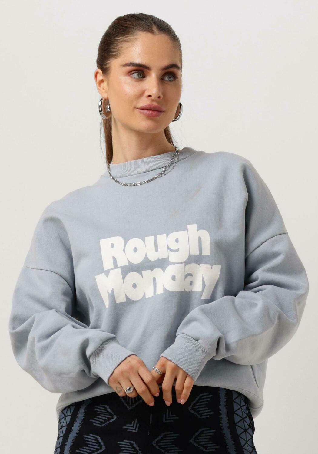 Lichtblauwe ROUGH STUDIOS Sweater ROUGH MONDAY SWEATER | Omoda
