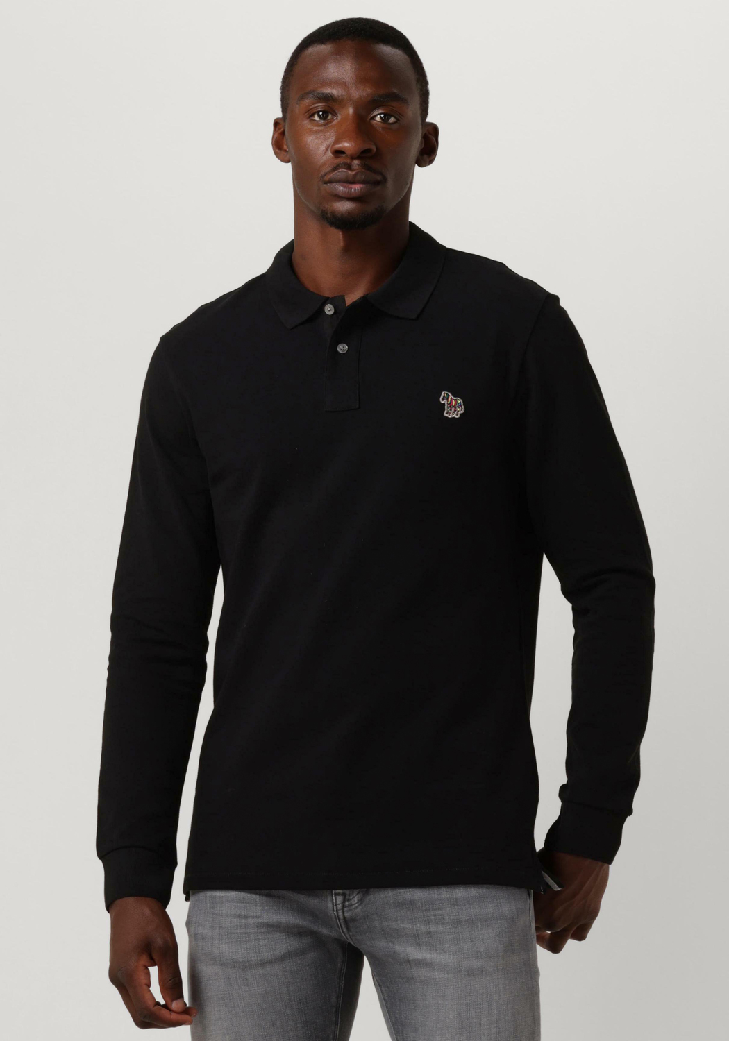 Zwarte PS PAUL SMITH Polo MENS SLIM FIT LS POLO SHIRT ZEBRA | Omoda